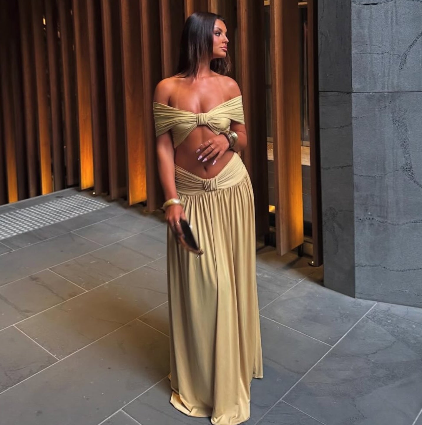 ARCINA ORI (gold) Alessia top/skirt set | Rent My Style Boutique